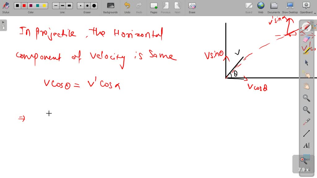 SOLVED:The angle which the velocity vector of a projectile thrown with a velocity v at an angle ...