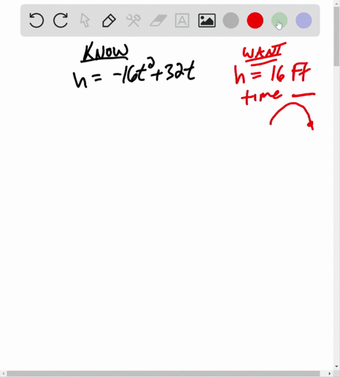SOLVED:Solve each problem. The height of an object thrown upward with an initial velocity of 32 ...