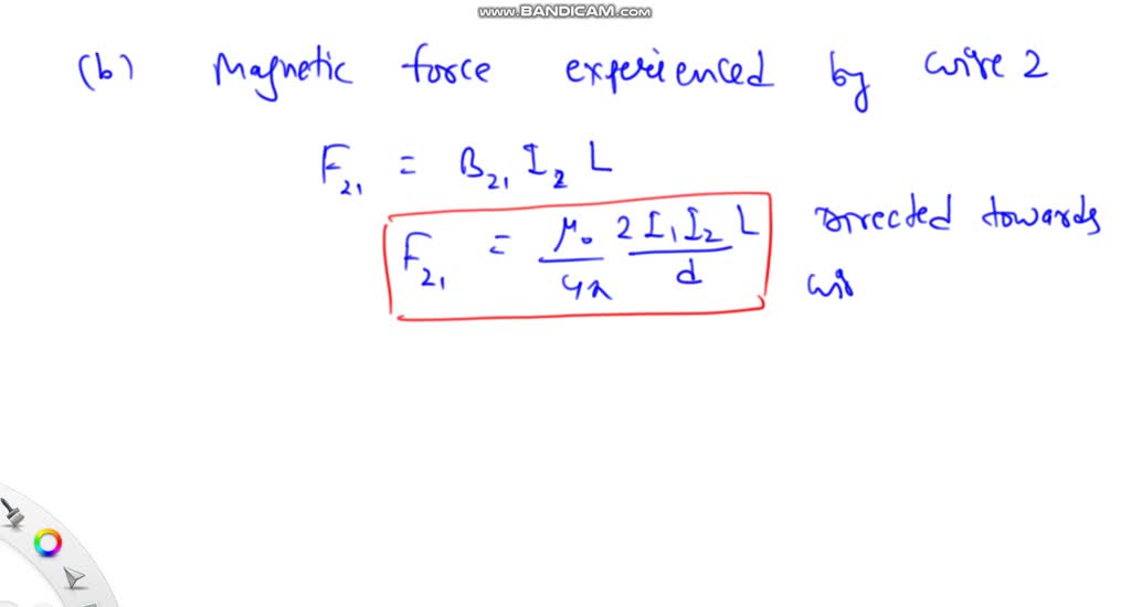 SOLVED: Question 2 a) How is the magnetic force between two parallel ...
