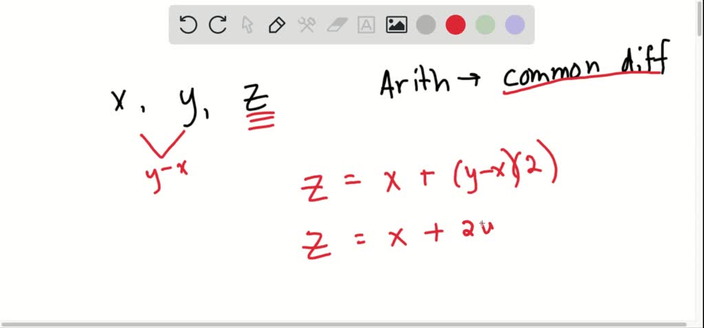 The numbers x, y, and z are the first three terms of an arithmetic ...
