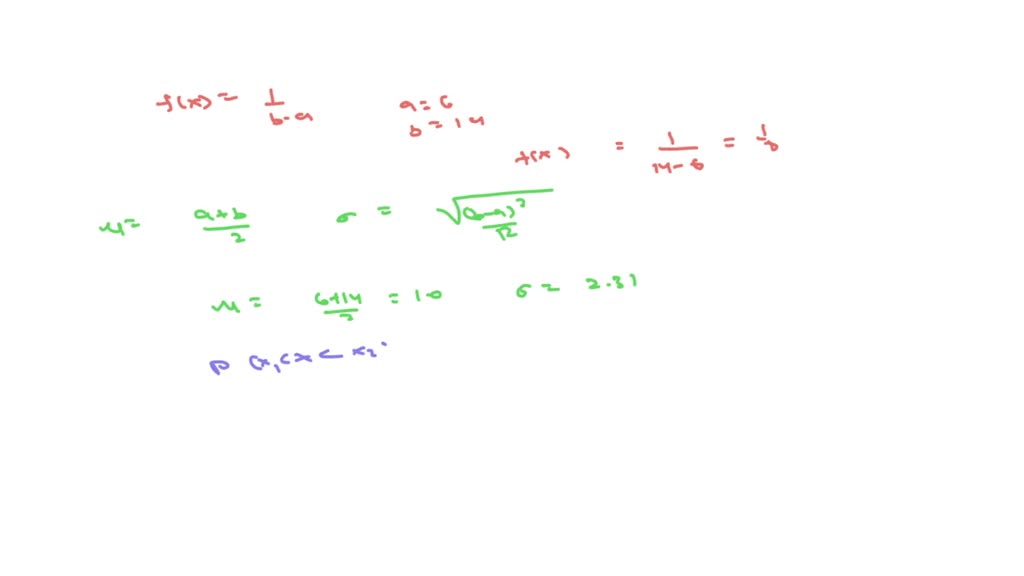 Data are uniformly distributed between the values of 6 and 14 . Determine the value of f(x ...