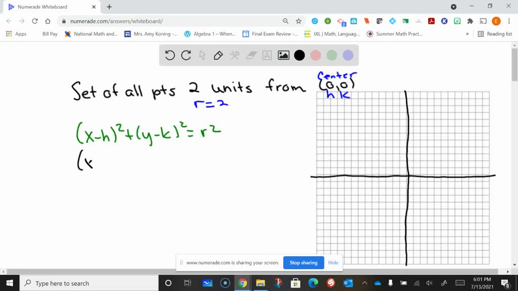 SOLVED:In Problems 21-26, write an equation for the given set of points ...
