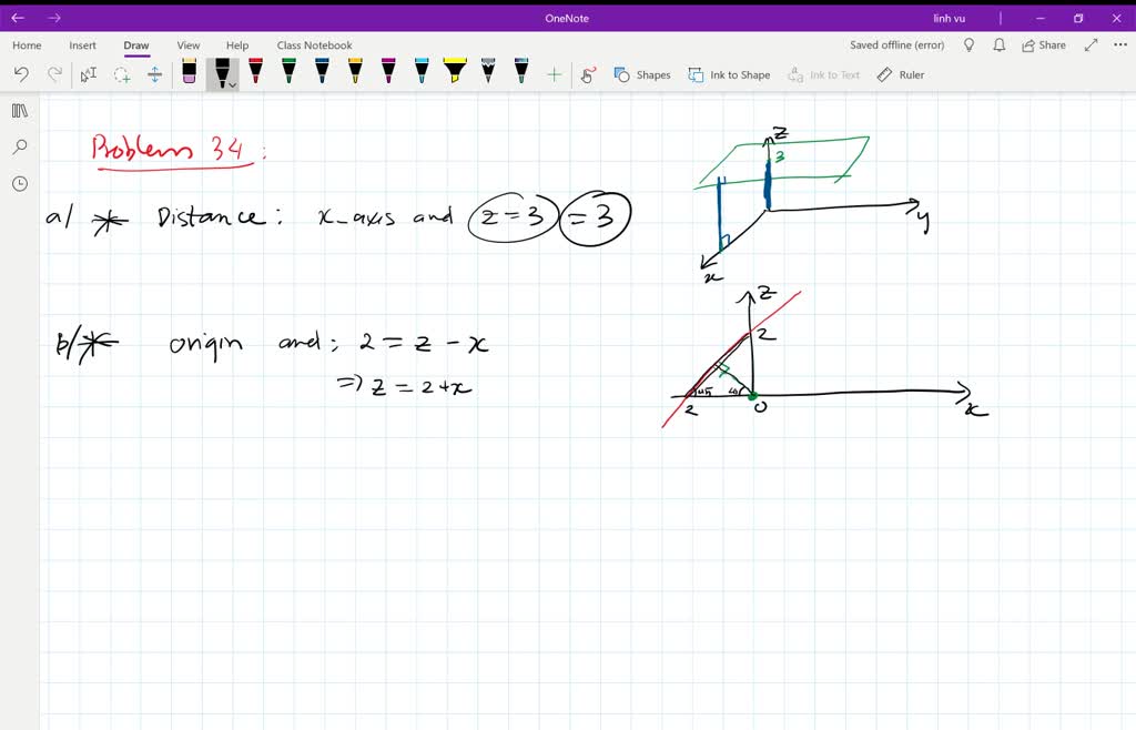 SOLVED:Find the distance from the a. x -axis to the plane z=3 b. origin ...