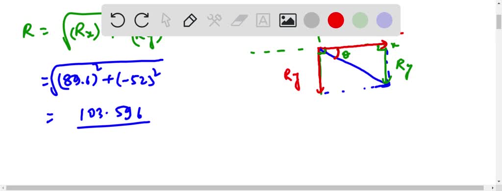 SOLVED:With the given sets of components, find R and θ. Rx=89.6, Ry=-52.0