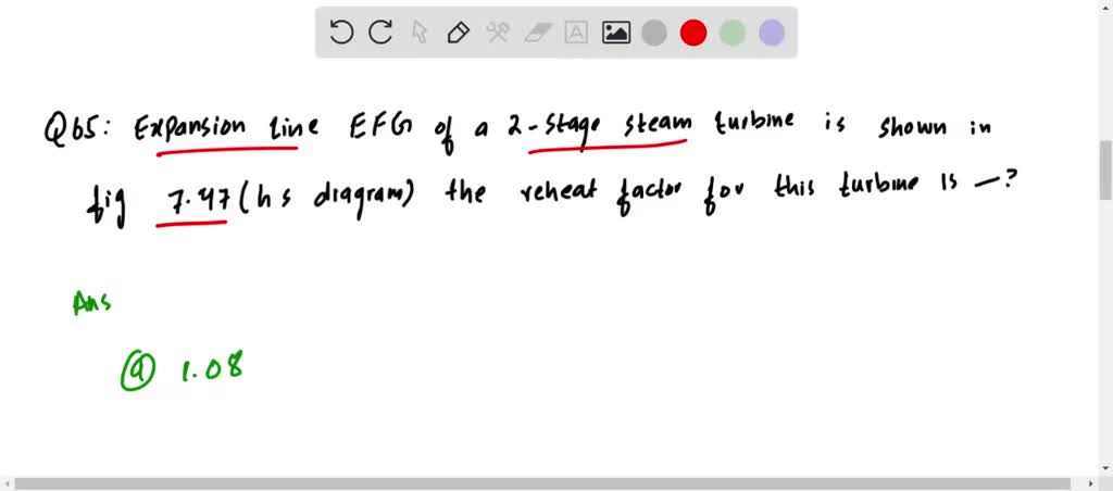 ⏩SOLVED:Expansion line EFG of a 2-stage steam turbine is shown in ...