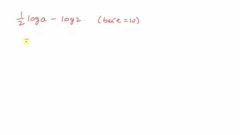 SOLVED:Express as a single logarithm and, if possible, simplify. (1)/(2) loga-log2