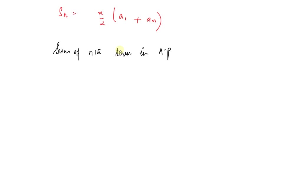 SOLVED:The formula Sn=(n)/(2)(a1+an) can be used to find the sum of the ...
