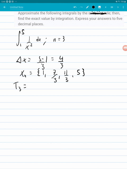 SOLVED:Approximate the following integrals by the trapezoidal rule; then, find the exact value ...