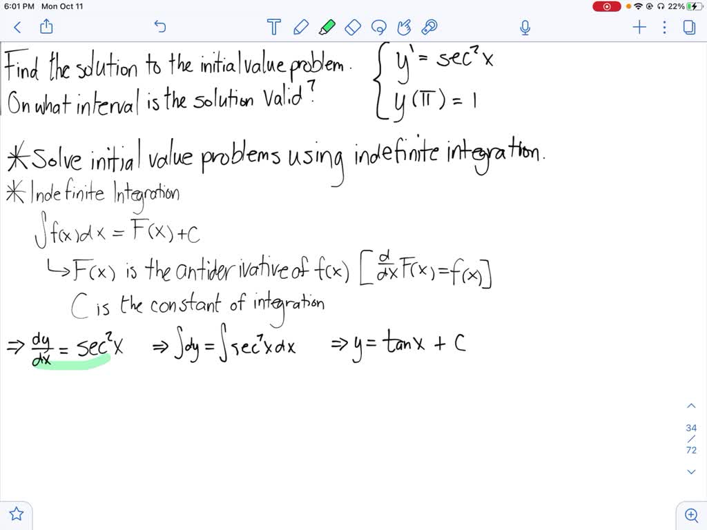 SOLVED:Find the solution y=y(x) to the given initial-value problem. On ...