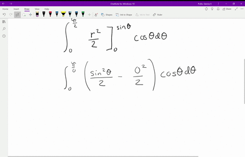 SOLVED:Evaluate \int_{0}^{\pi} \int_{0}^{\cos \theta} r \sin \theta \mathrm{d} r \mathrm{~d} \theta