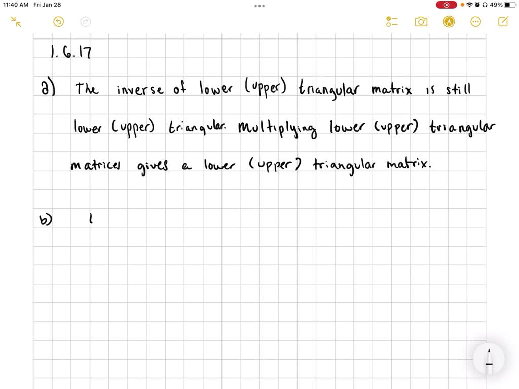 The L U factorization of A is not unique if one only requires that L be lower triangular and U ...