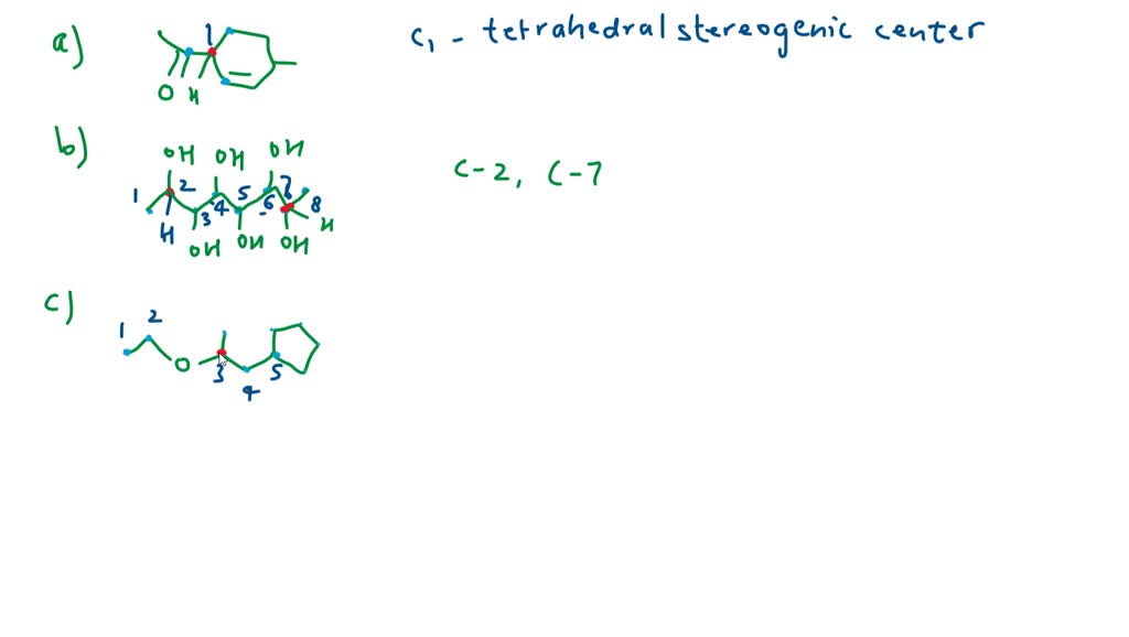 SOLVED:Locate the tetrahedral stereogenic center(s) in each compound. A ... SOLVED:Locate the tetrahedral stereogenic center(s) in each compound. A ...