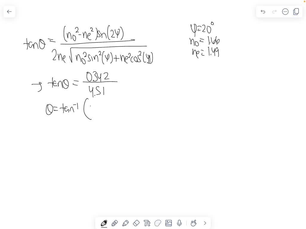 (a) Derive an expression for the group velocity of the extraordinary wave in a uniaxial crystal ...