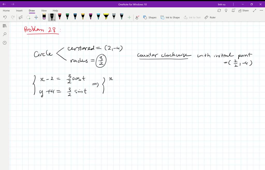 Parametric Equations Of Circles Find Parametric Equations Not Unique