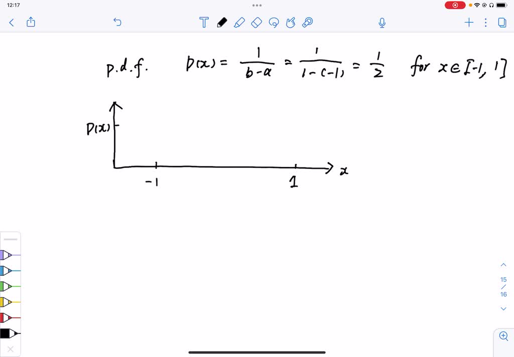 SOLVED:Suppose x has a uniform distribution on the interval from -1 to ...