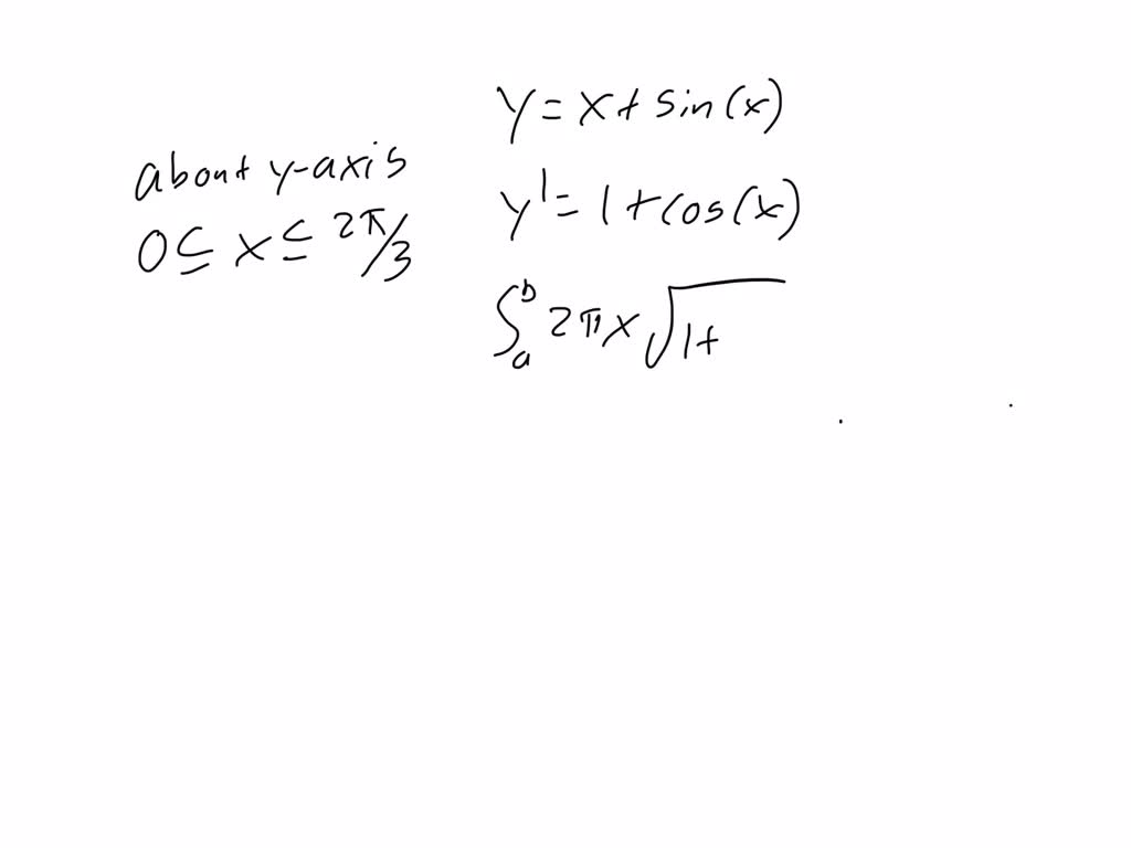 SOLVED:A curve on an interval is rotated about an axis. (a) Set up the integral for determining ...