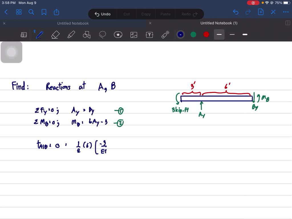 SOLVED:Determine the reactions at the journal bearing support A and ...