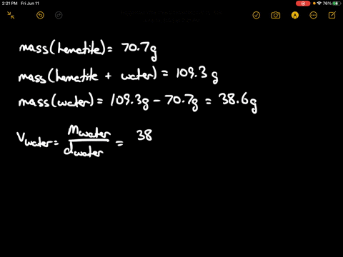 SOLVED:The density of quartz mineral was determined by adding a weighed piece to a graduated ...