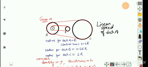 SOLVED:Figure 11-37 shows three rotating, uniform disks that are coupled by belts. One belt runs ...