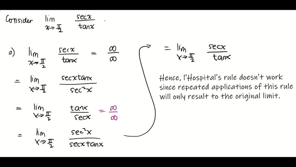 SOLVED:(a) Explain why l'Hospital's Rule does not help you to find the ...