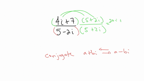 ⏩SOLVED:Divide and express the result in standard form: (4 i+7)/(5-2… | Numerade