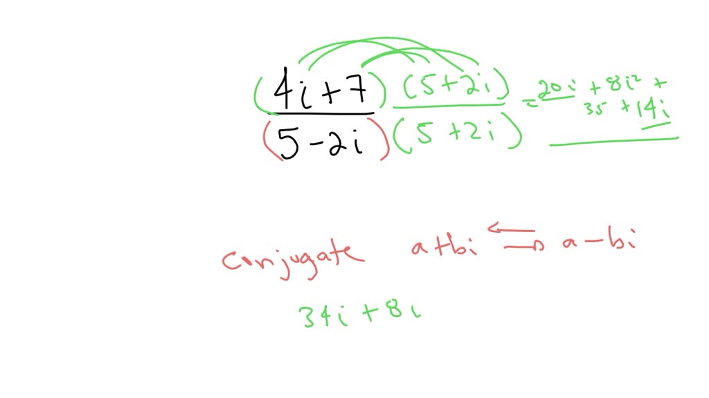 ⏩SOLVED:Divide and express the result in standard form: (4 i+7)/(5-2… | Numerade