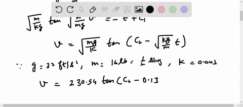 SOLVED:A differential equation governing the velocity v of a falling ...