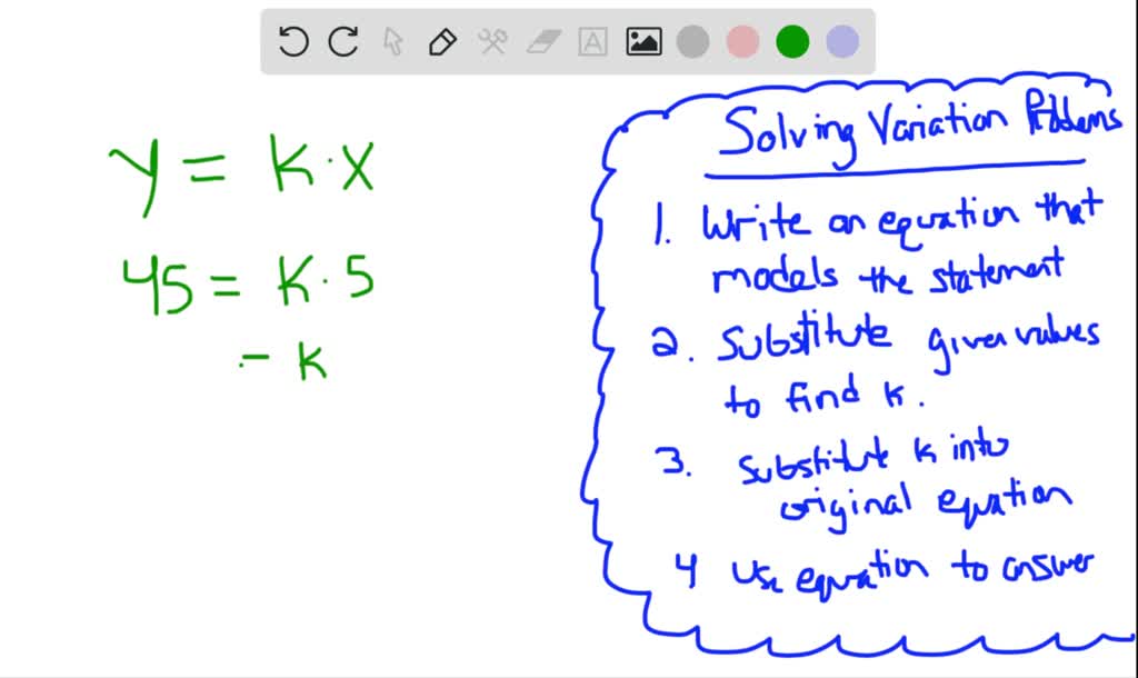 SOLVED:Use the four-step procedure for solving variation problems given on page 561 to solve. y ...