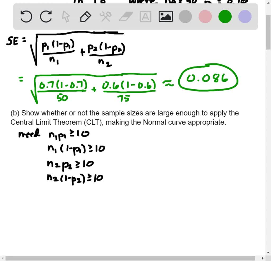 SOLVED:If random samples of the given sizes are drawn from populations ...