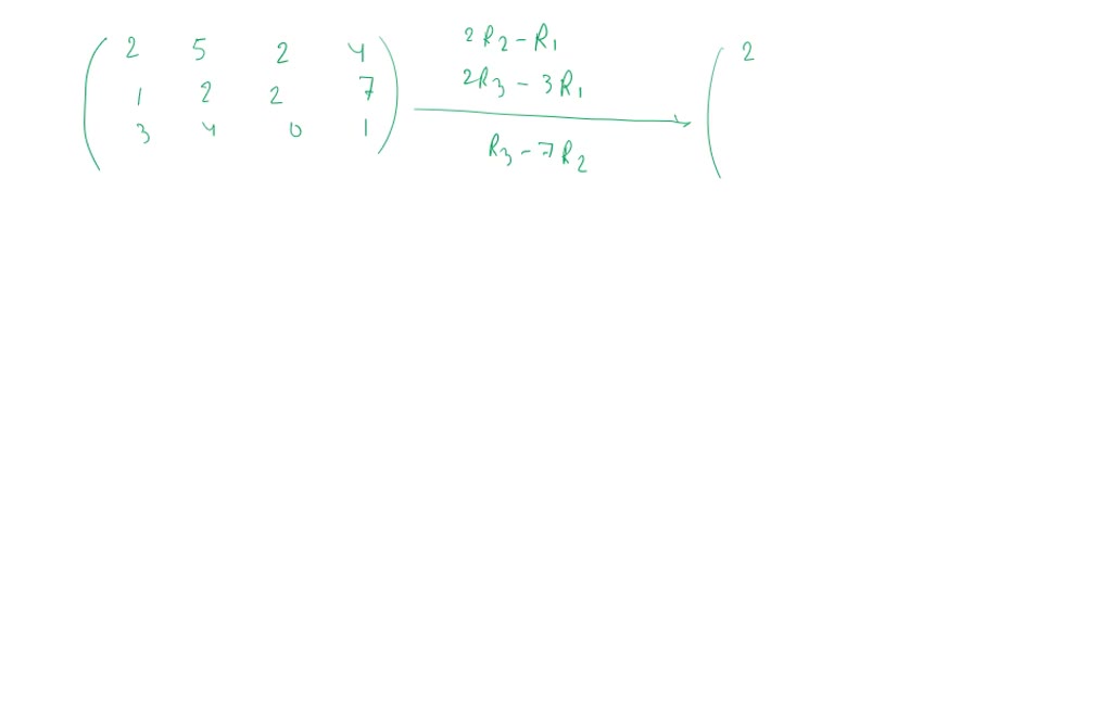 Solve the given set of equations by reducing the matrix to echelon form ...