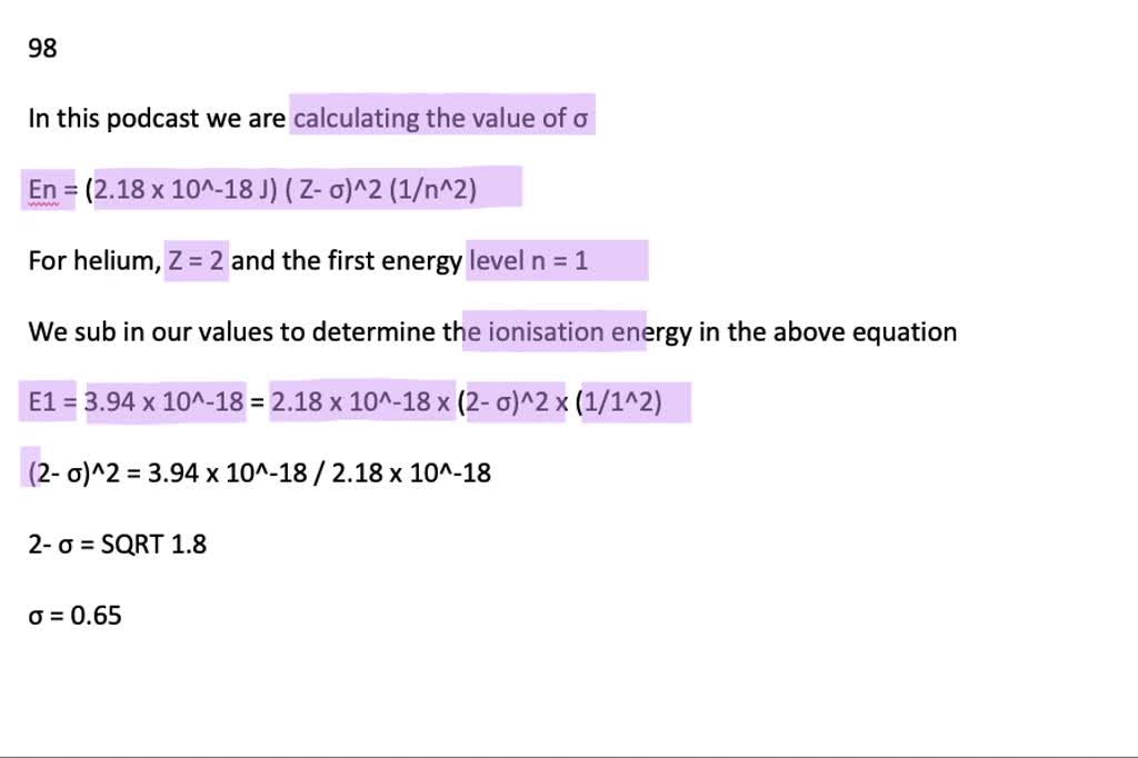 SOLVED:The formula for calculating the energies of an electron in a ...