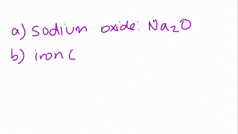 SOLVED:Write the formulas for the following ionic compounds: (a) sodium ...