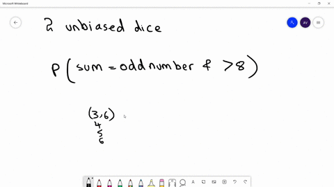SOLVED: Two unbiased dice are thrown simultaneously. Probability that the sum of the numbers ...