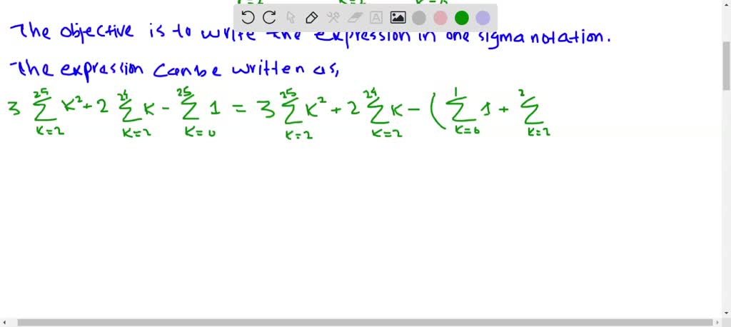 ⏩SOLVED:Write each expression in one sigma notation (with some extra… | Numerade