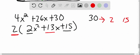 SOLVED:Factor completely. 4 x^2+26 x+30