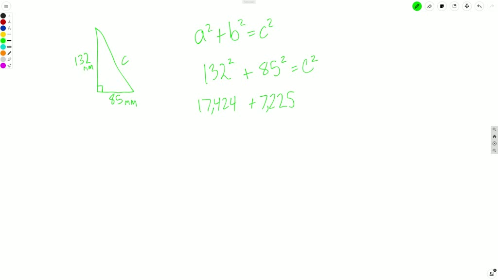 Find the length of the hypotenuse of the right triangle shown below if ...