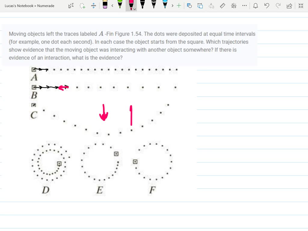 Moving objects left the traces labeled A -Fin Figure 1.54. The dots ...