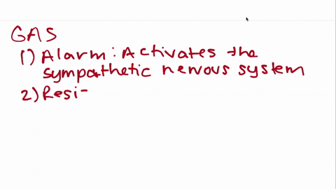 SOLVED:In Selye's general adaptation syndrome (GAS), the first stage ...