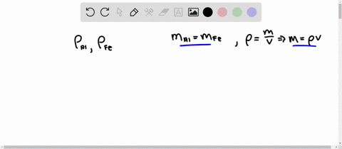 Let ρA 1 represent the density of aluminum and ρFe that of iron. Find ...