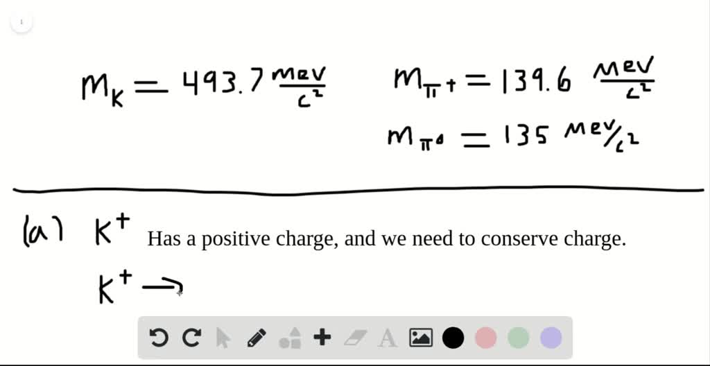 SOLVED:A K^+ meson at rest decays into two πmesons. (a) What are the ...