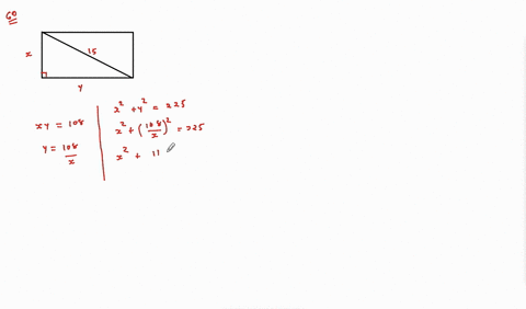 SOLVED:Use the formula for the area of a rectangle and the Pythagorean ...