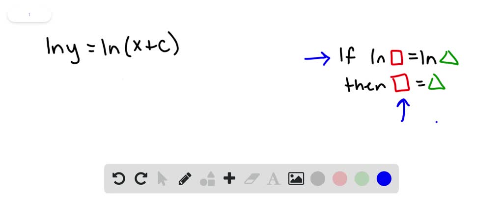 SOLVED:Express y as a function of x. The constant C is a positive number. lny=ln(x+C)
