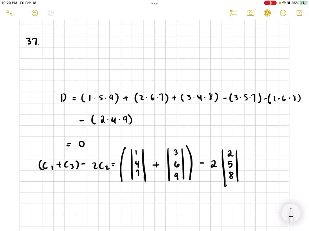 SOLVED:A 3 by 3 determinant has three products "down to the right" and ...