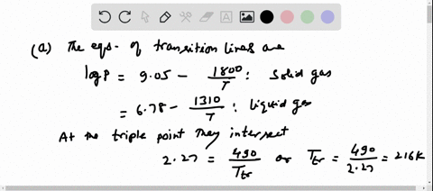 SOLVED:(a) The equations of the transition lines are logp=9 ·05-(1800 ...