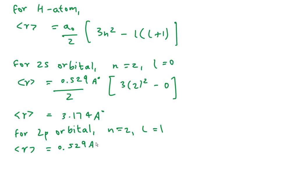 Calculate The Expectation Values Of The Coordinate R For The Slater