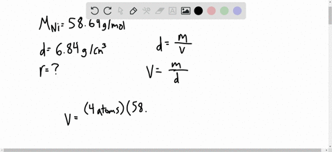 Nickel has a face-centered cubic unit cell. The density of nickel is 6. ...