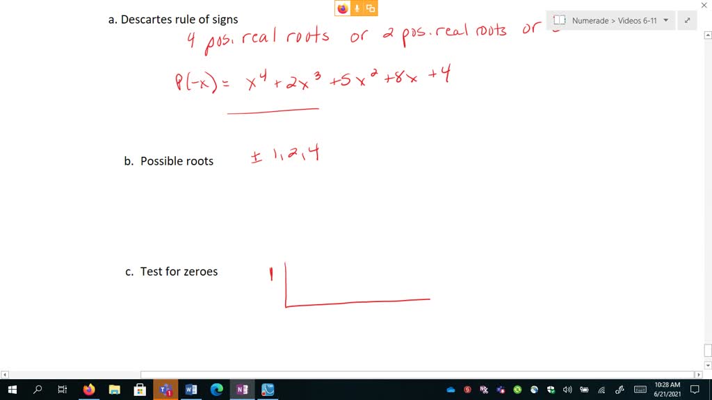 SOLVED:For each polynomial (a) use Descartes' rule of signs to ...