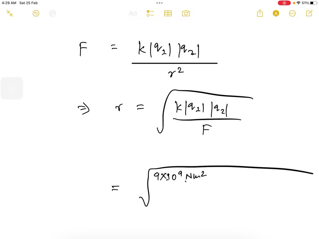 Solved At What Separation Distance Is The Electrostatic Force Between A