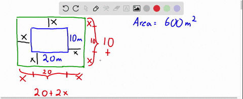 A pool measuring 10 meters by 20 meters is surrounded by a path of ...