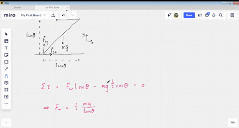 SOLVED: (III) A uniform ladder of mass m and length l leans at an angle θagainst a frictionless ...